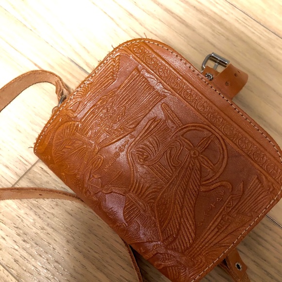 Bags | Ancient Greek Design Brown Leather Crossbody | Poshmark